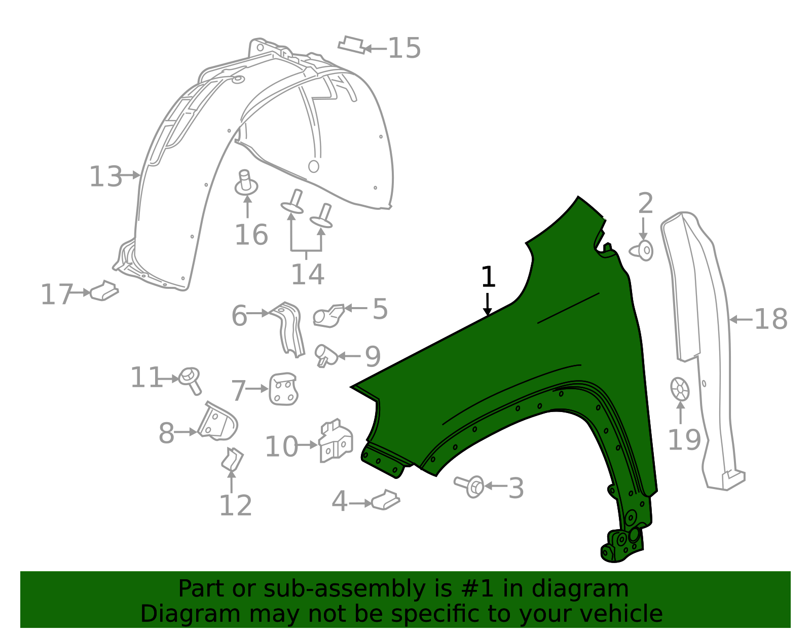 2018-2024 GMC Terrain Front Driver Side Fender 84278262 | GMPartsDirect.com