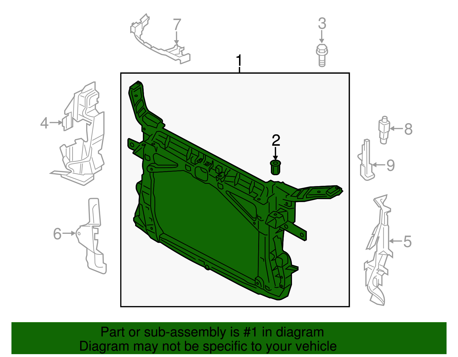2015-2020 Audi Radiator Support 8V0-805-588 | Genuine Audi Parts