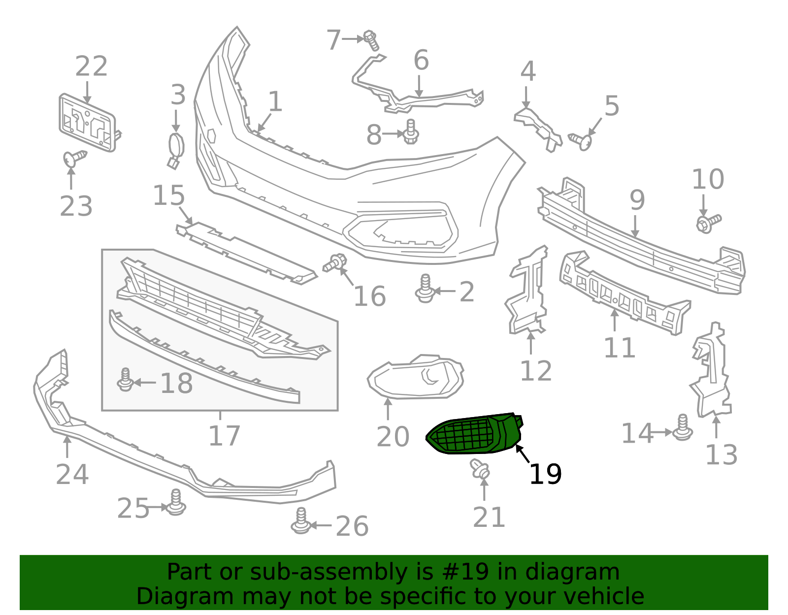 71103-T5R-A50 - Outer Grille 2018-2020 Honda Fit | Honda Parts Online