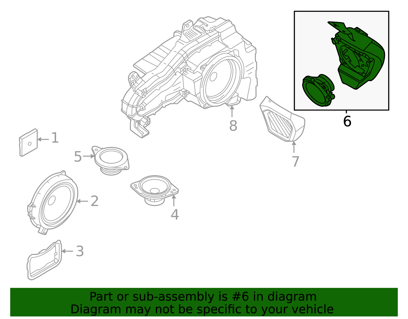 OEM Ford Rear Speaker For 2021-2025 Ford Bronco - Part No. M2DZ-18808-B ...