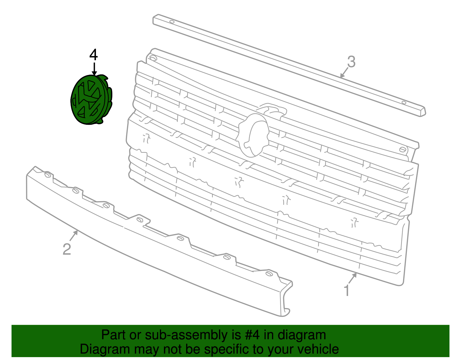 1985-1999 Volkswagen Ornament 3A0-853-600-EPG | VW Direct Auto Parts