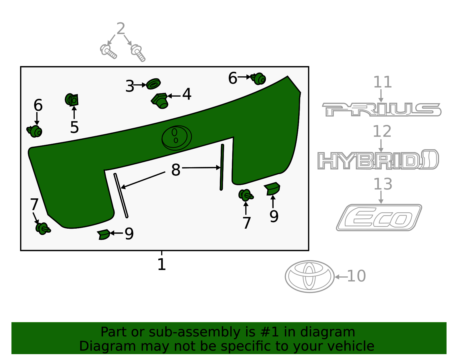 Lift-Gate Finish Panel 76801-47110-H0 | Toyota Parts Center