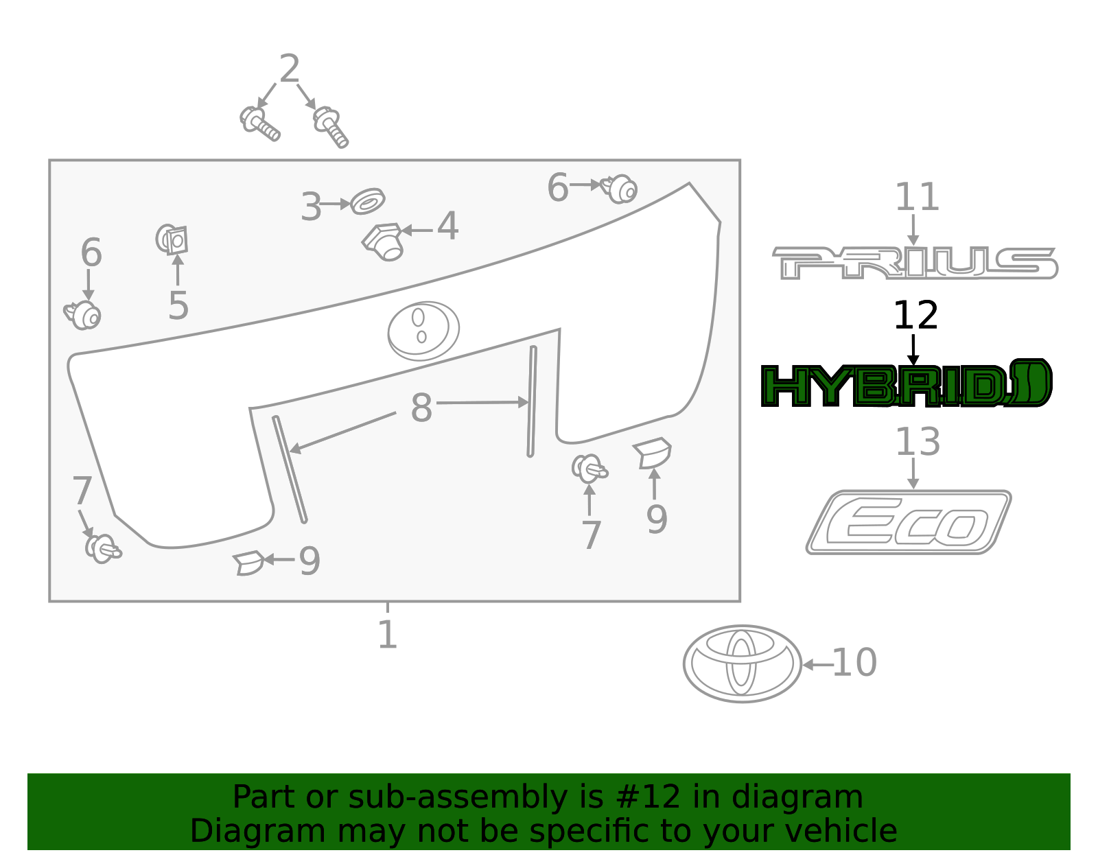 2016-2018 Toyota Prius Nameplate 75441-47130 | Olathe Toyota