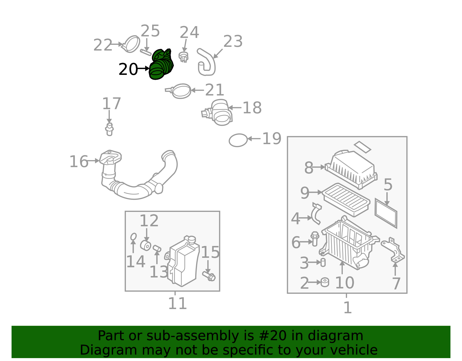 2006-2010 Hyundai Accent Intake Duct 28138-1G200 | QuirkParts