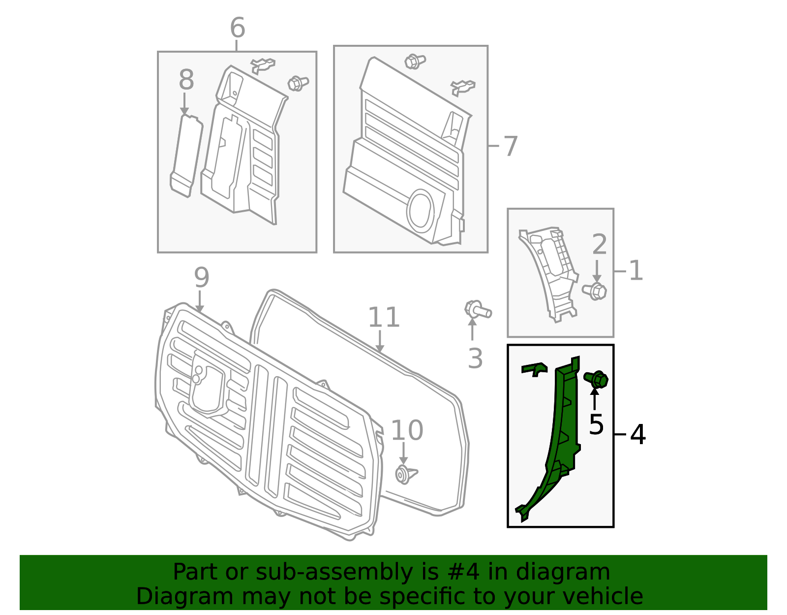 62540-0C030-C3 - Lower Trim - 2007-2013 Toyota Tundra | Nucar Toyota Parts