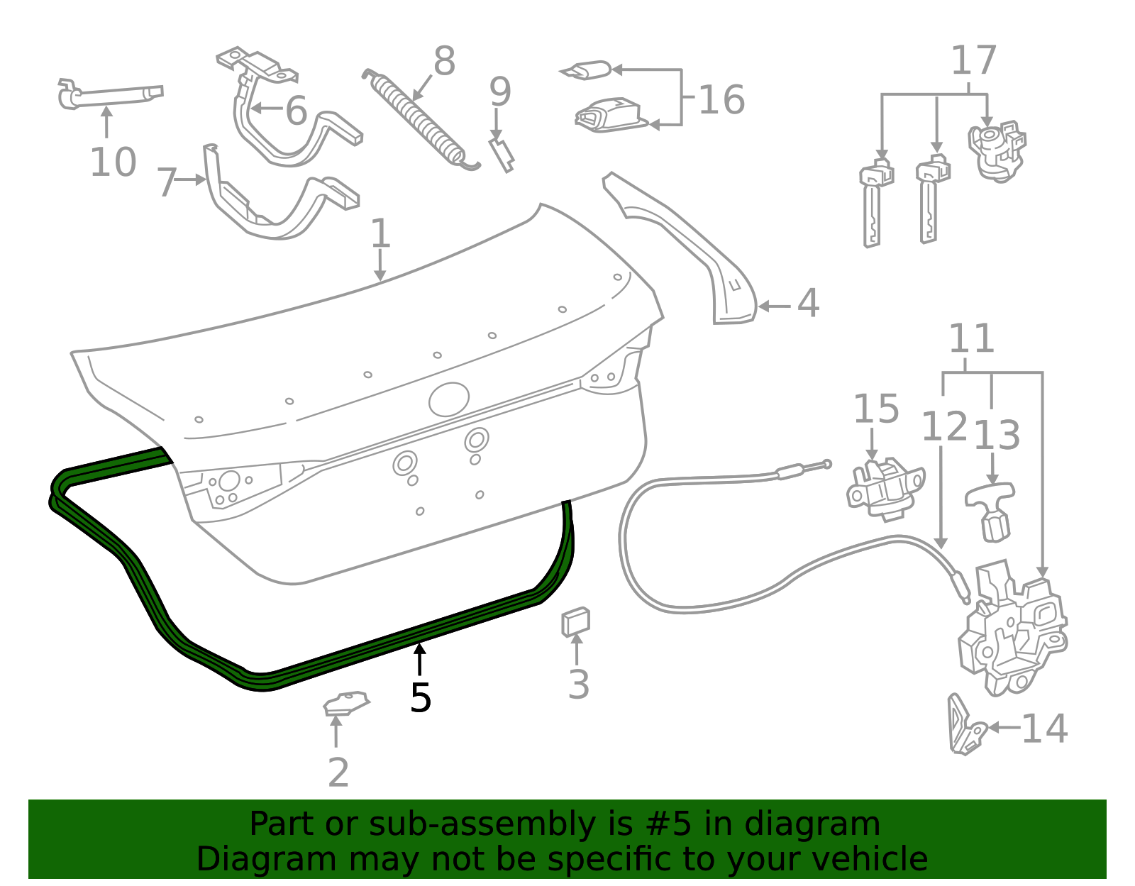 2019-2022 Toyota Avalon Weatherstrip 64461-07061 | Toyota Parts of Bedford