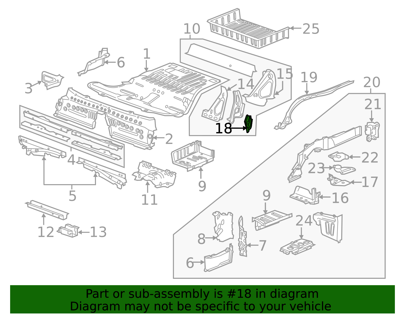 2014-2024 GM Closure Panel Bracket 22744614 | Capital Chevy Parts
