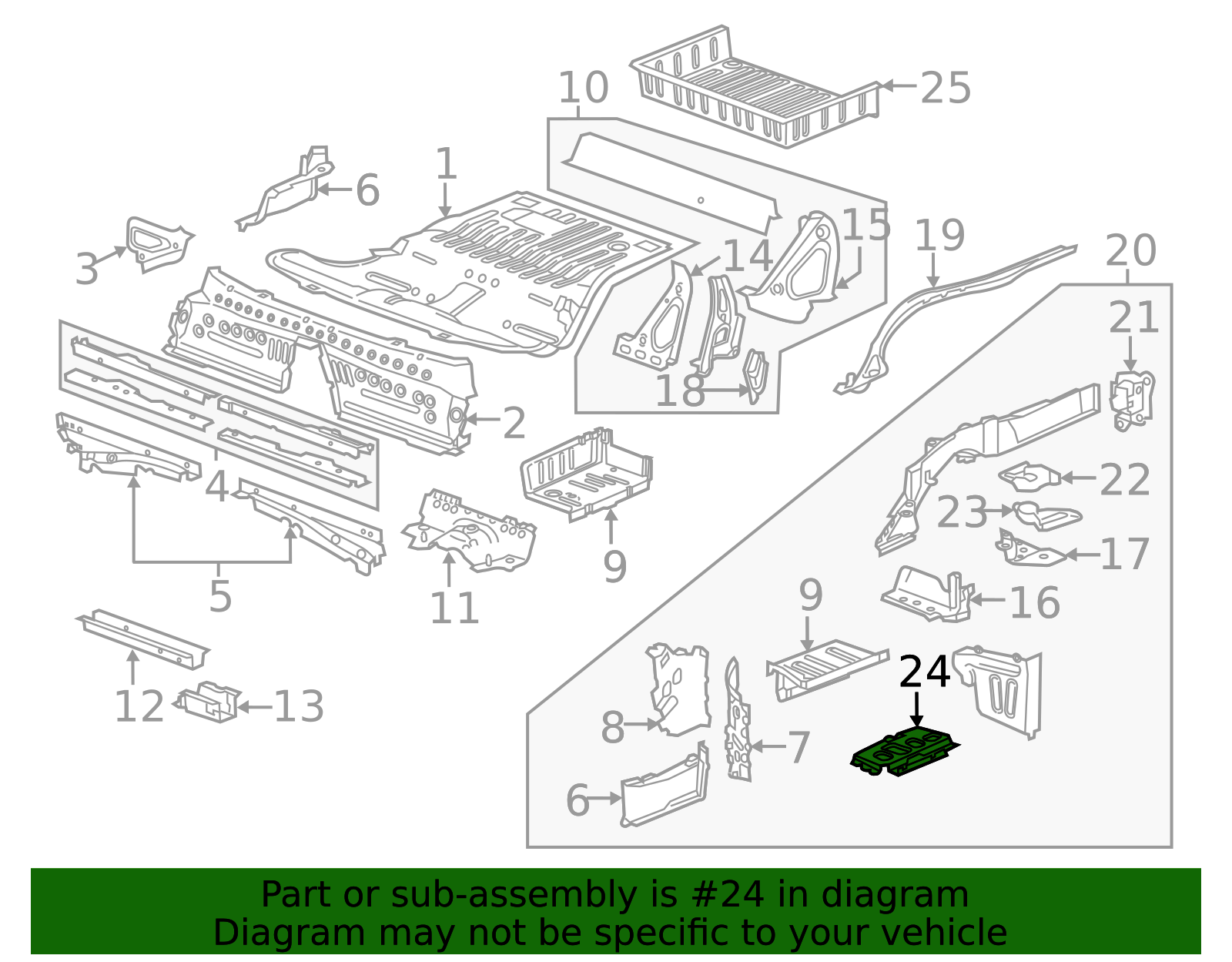 23286353 - 2016-2024 Chevrolet Camaro - Battery Tray | Partners Chevy