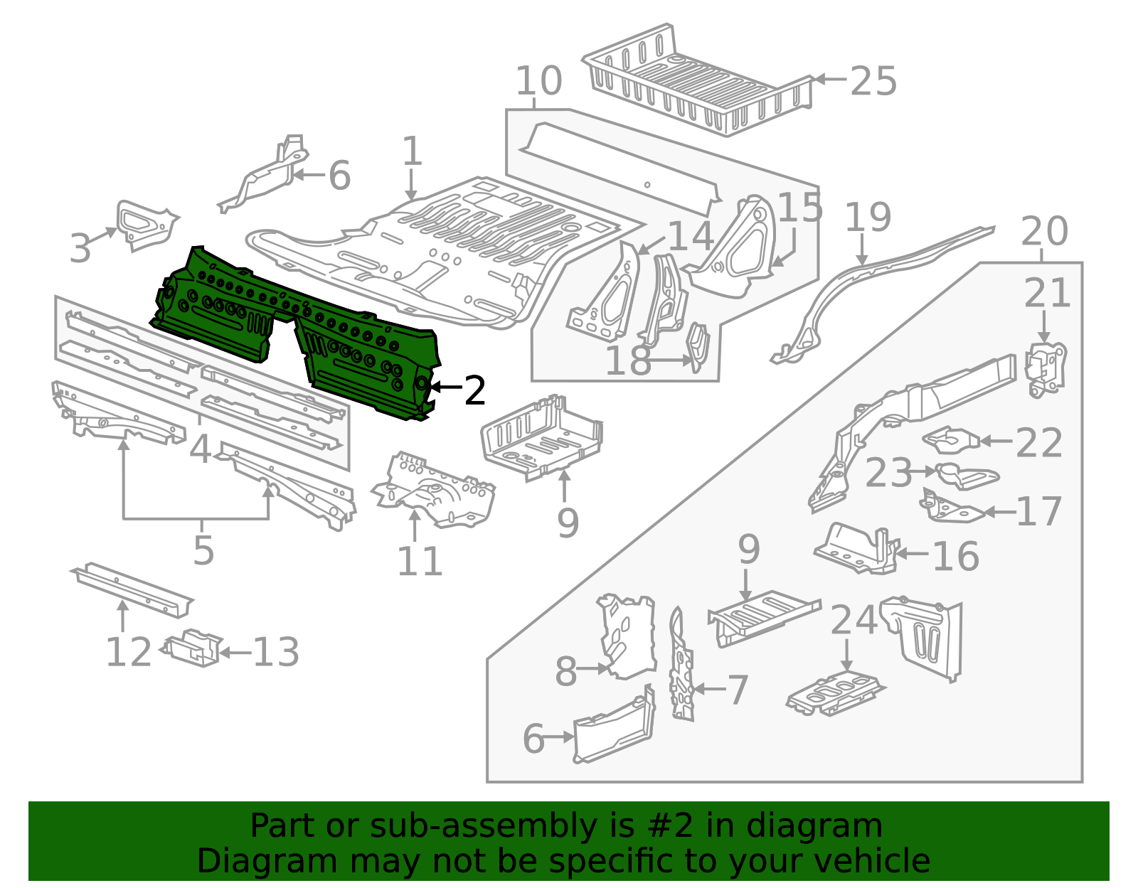 2016-2024 Chevrolet Camaro Upper Cross-Member - Driver's Side (LH ...