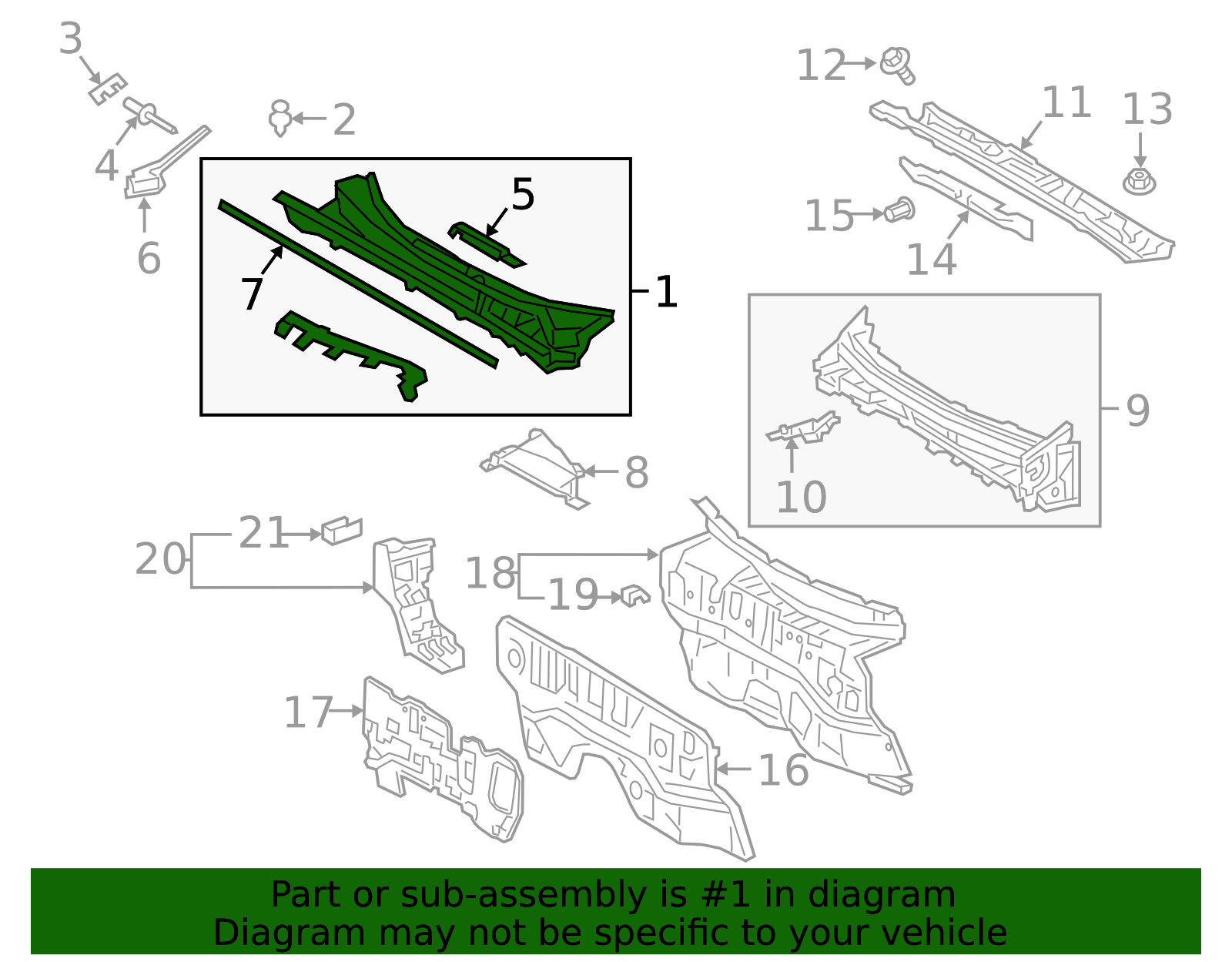2019-2025 Toyota Cowl Grille 55708-0R050 | Toyota Parts Center
