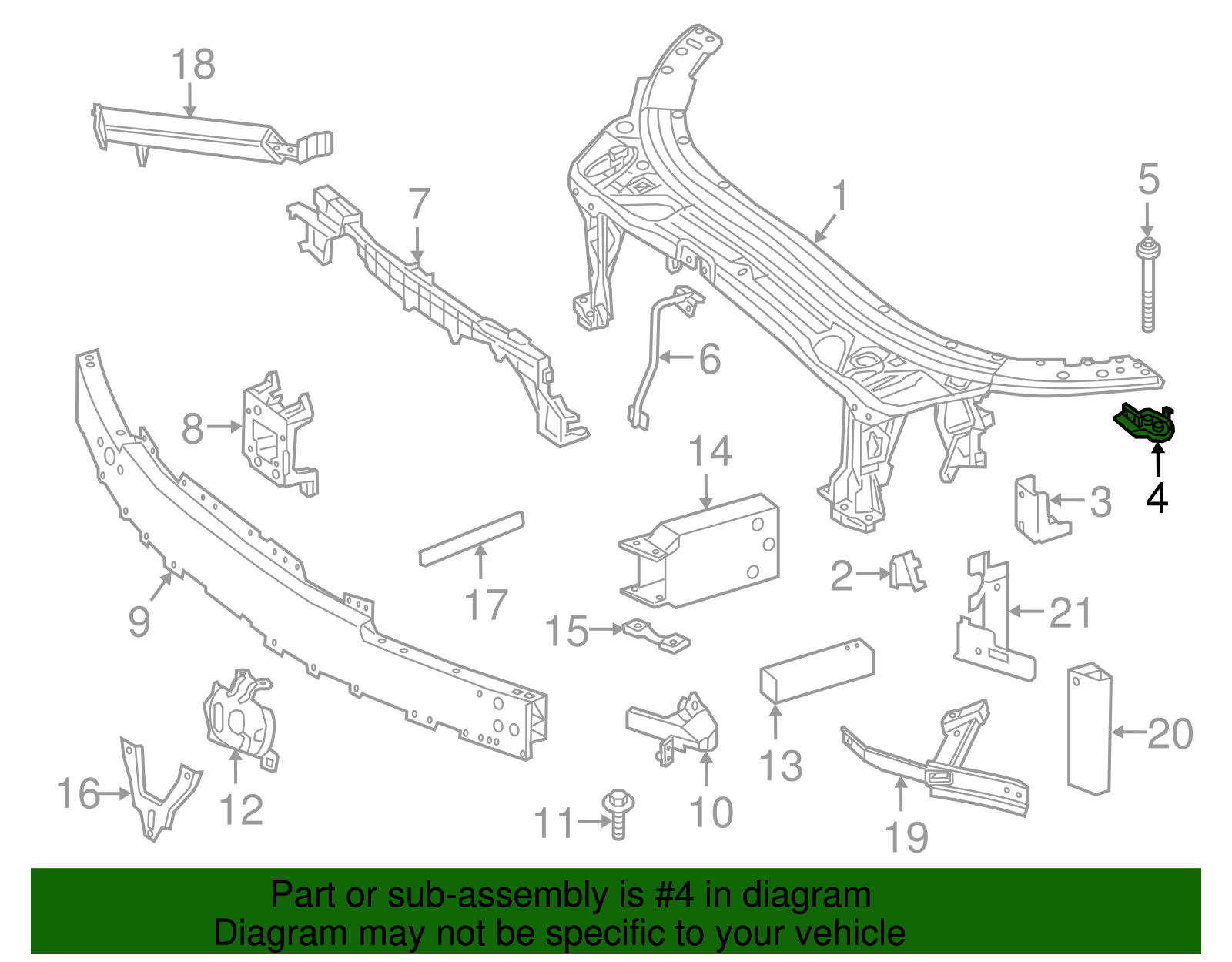 205-626-03-12-64 - Upper Tie Bar Rear Bracket 2015-2023 Mercedes-Benz ...