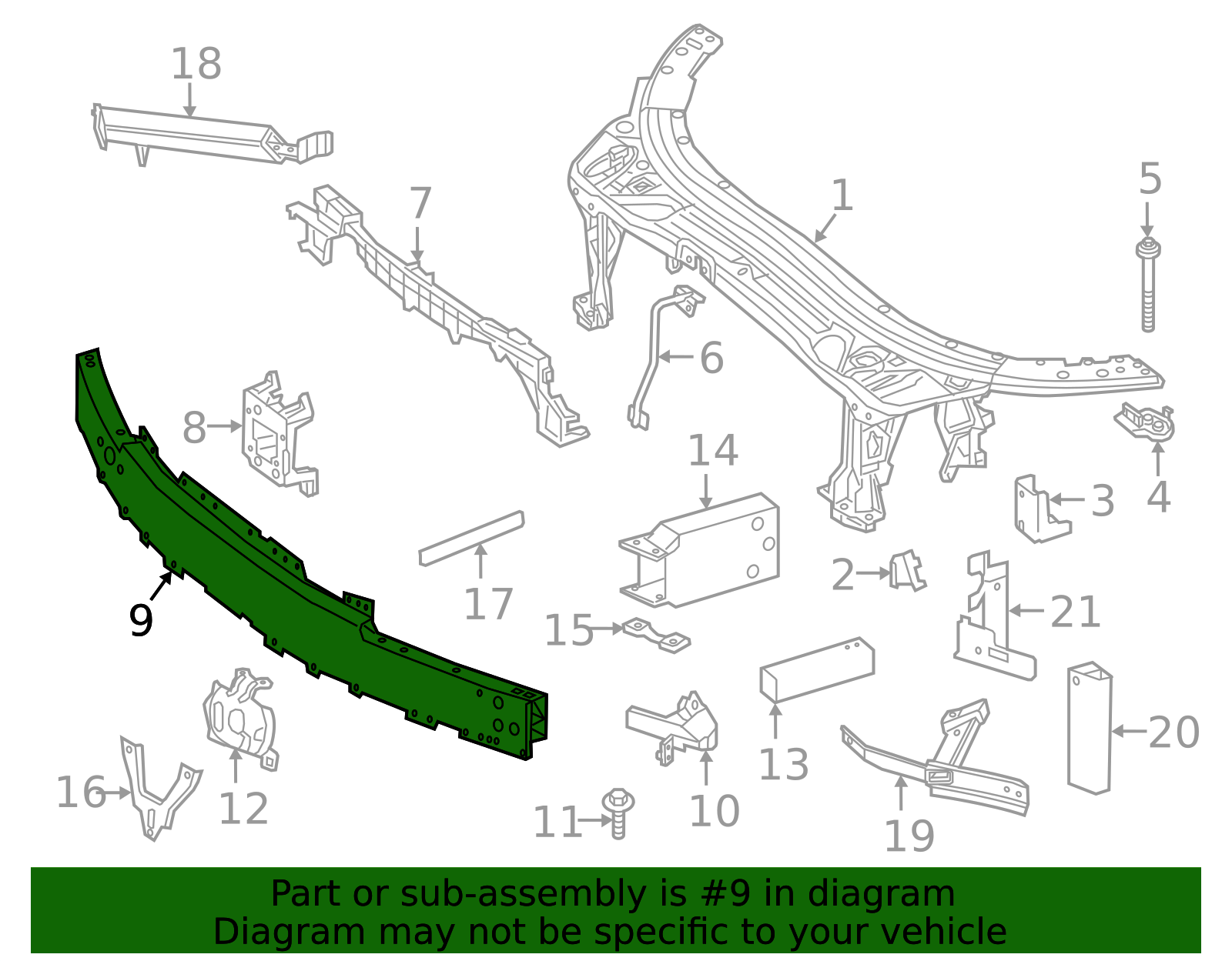 205-620-20-34 - Impact Bar 2015-2023 Mercedes-Benz | Mercedes-Benz ...