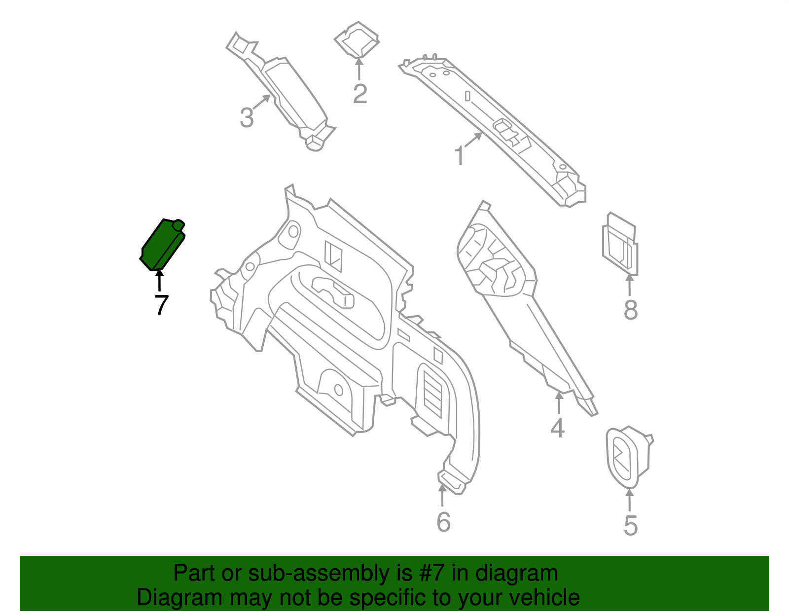 2013-2020 Nissan Pathfinder Lower Quarter Trim Cap 84948-3KA0B | Scott ...