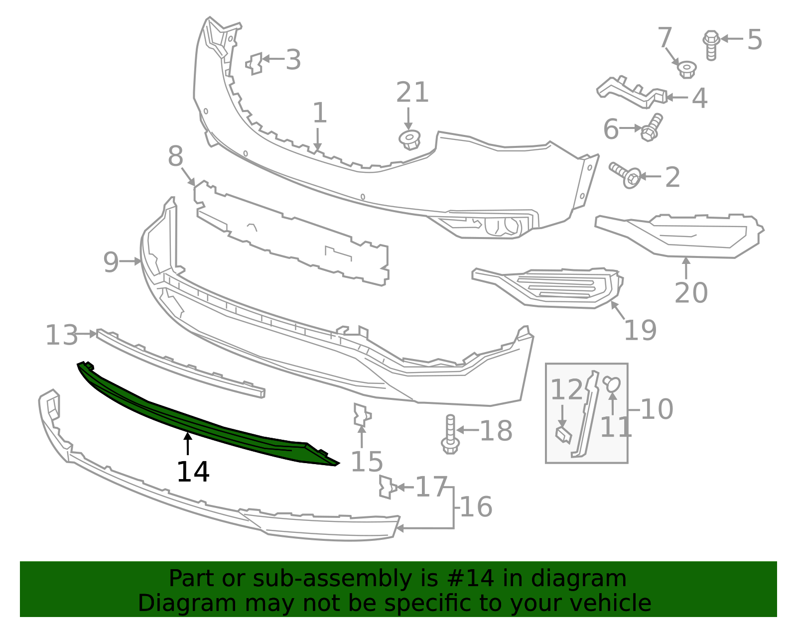 2017-2019 GMC Acadia Exterior Bright Chrome Front Bumper Fascia Skid ...