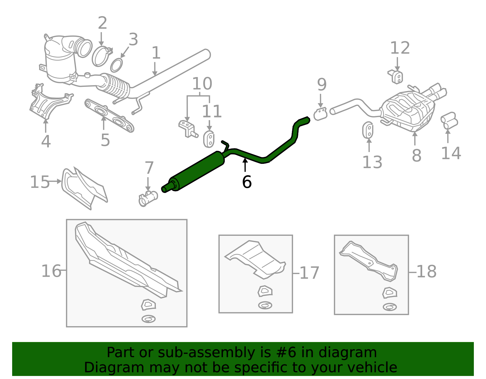 5QM-253-209-P - Muffler & Pipe 2015-2017 Volkswagen | Wolfsburg Parts ...