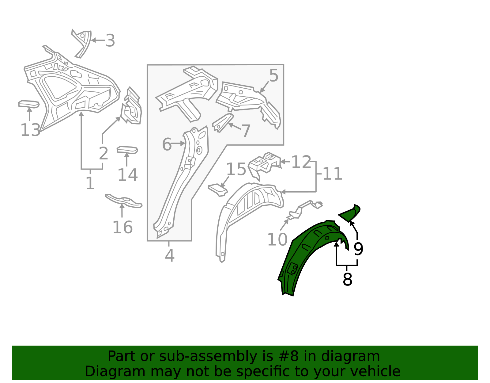 2015-2018 Audi Outer Wheelhouse 8U0-809-409-C | Audi USA Parts