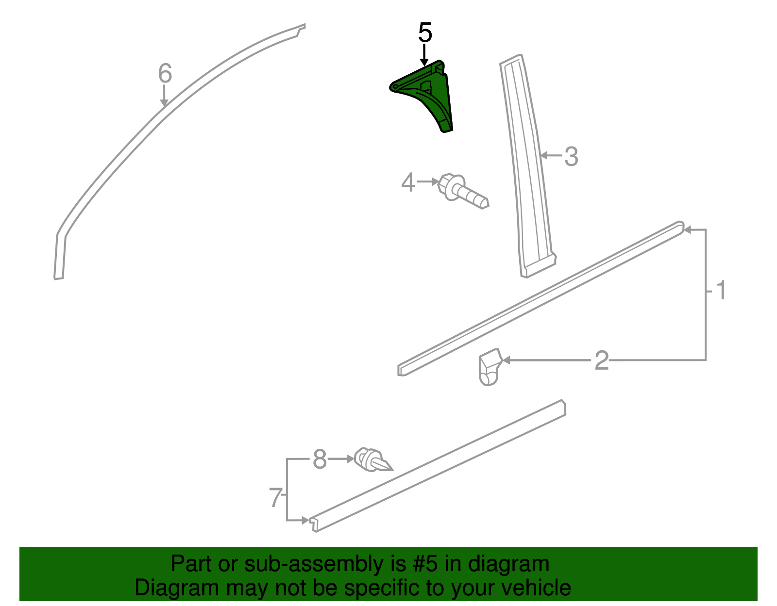 72496-TR0-A01 - 2012 Honda Civic - Garnish L Front Center Corner ...