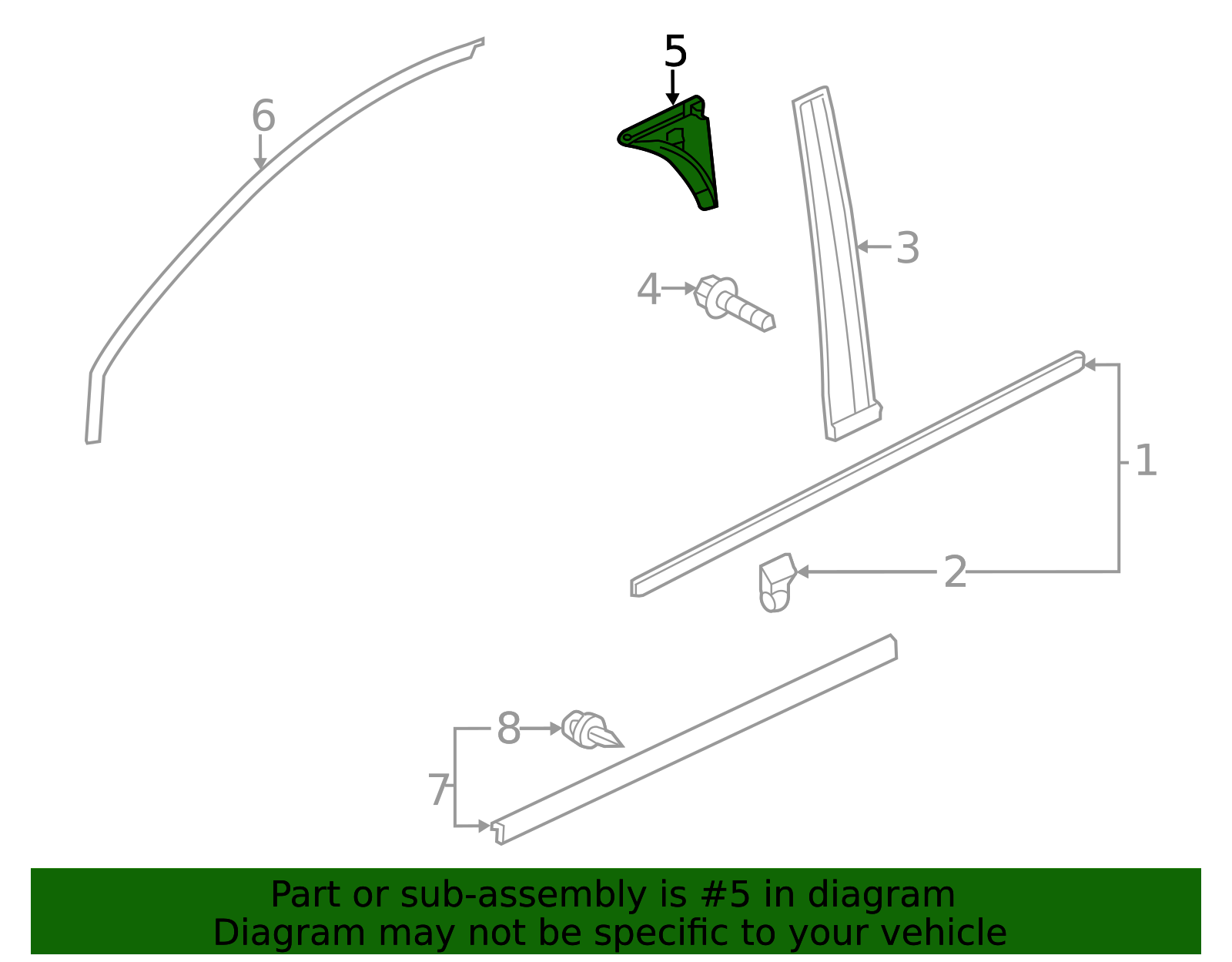 72496-TR0-A01 - 2012 Honda Civic - Garnish L Front Center Corner ...