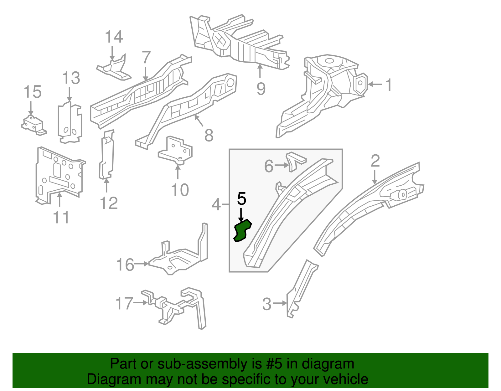 60615-TLA-A00ZZ - 2017-2022 Honda CR-V - Bracket R Front Bulkhead ...
