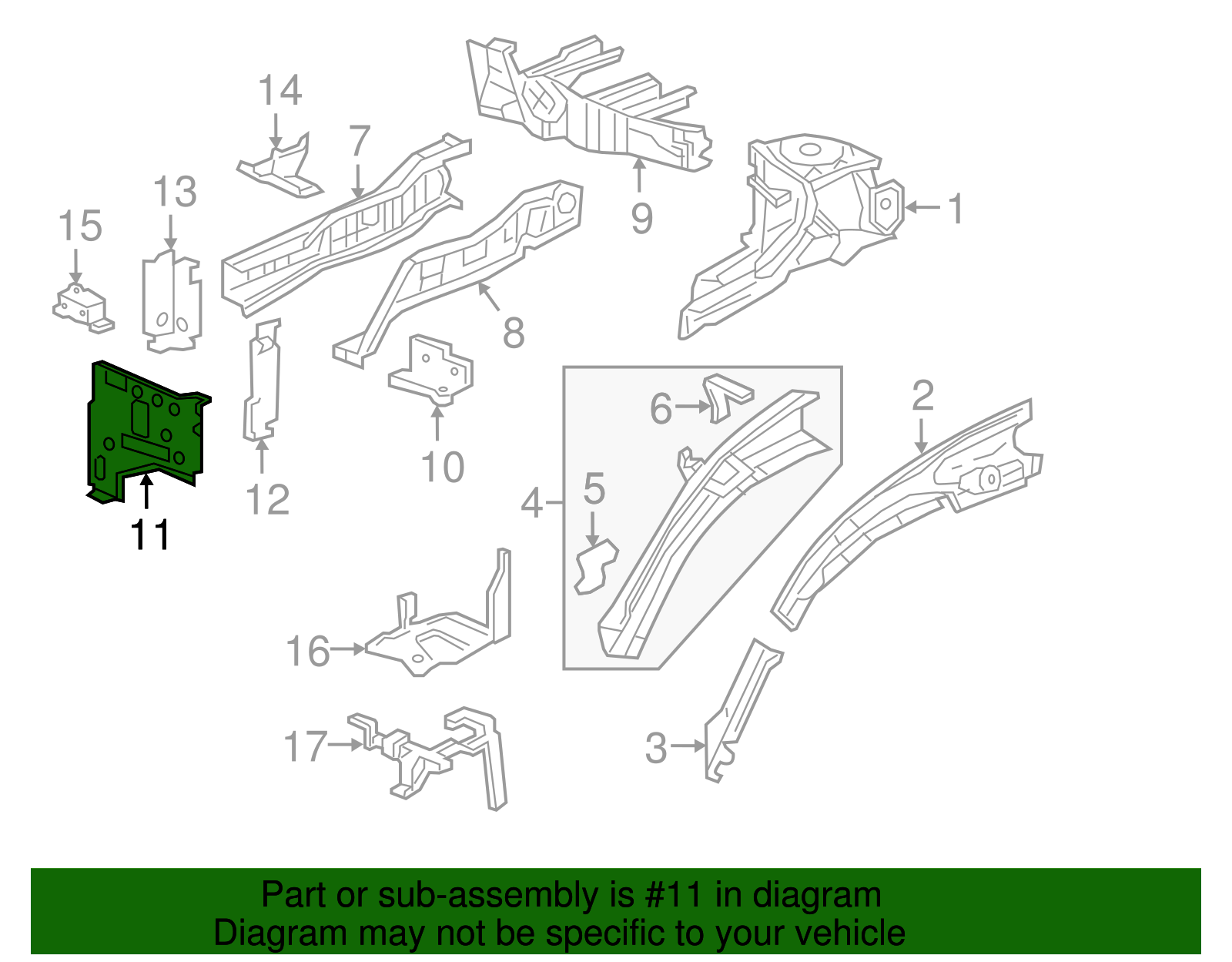 60819-TLA-A00ZZ - High-Quality Frame Side Member Bracket for 2017-2022 ...