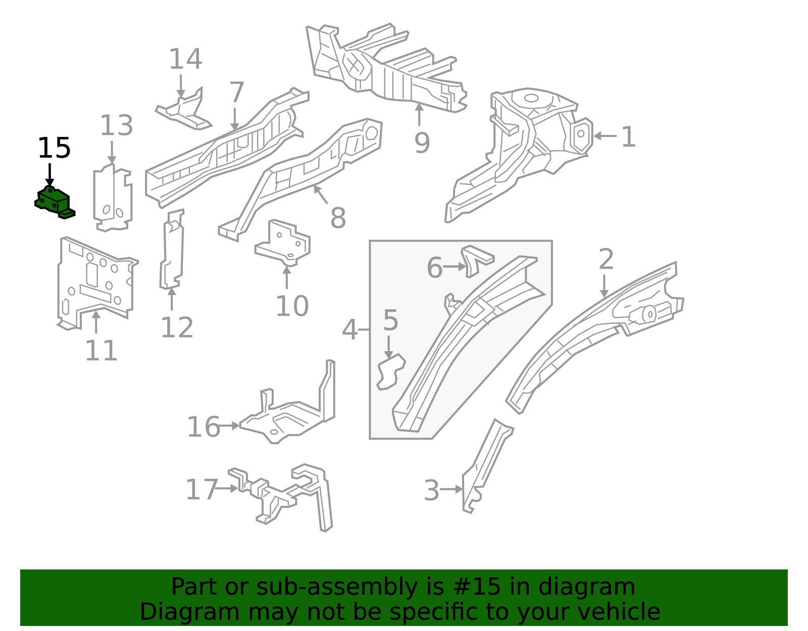 74181-TLA-A01 - 2017-2022 Honda CR-V - Damper Front Side Frame Dynamic ...