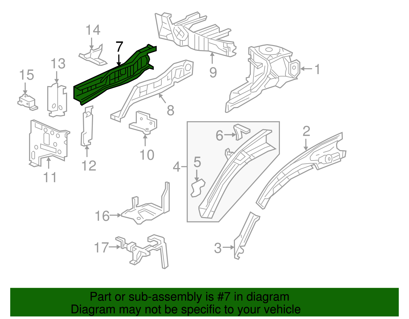 60911-TLA-305ZZ - 2017-2022 Honda CR-V - Frame Set L Front Side | Honda ...