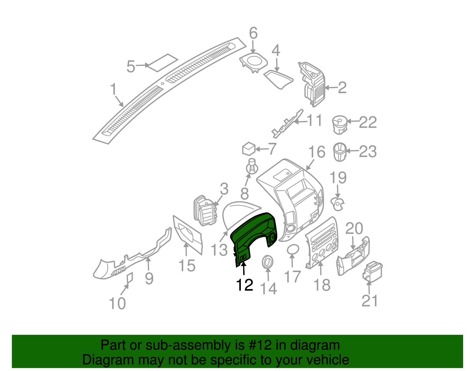 68240-7S000 - 2004-2006 Nissan - Cluster Lid | Anicra Nissan Parts