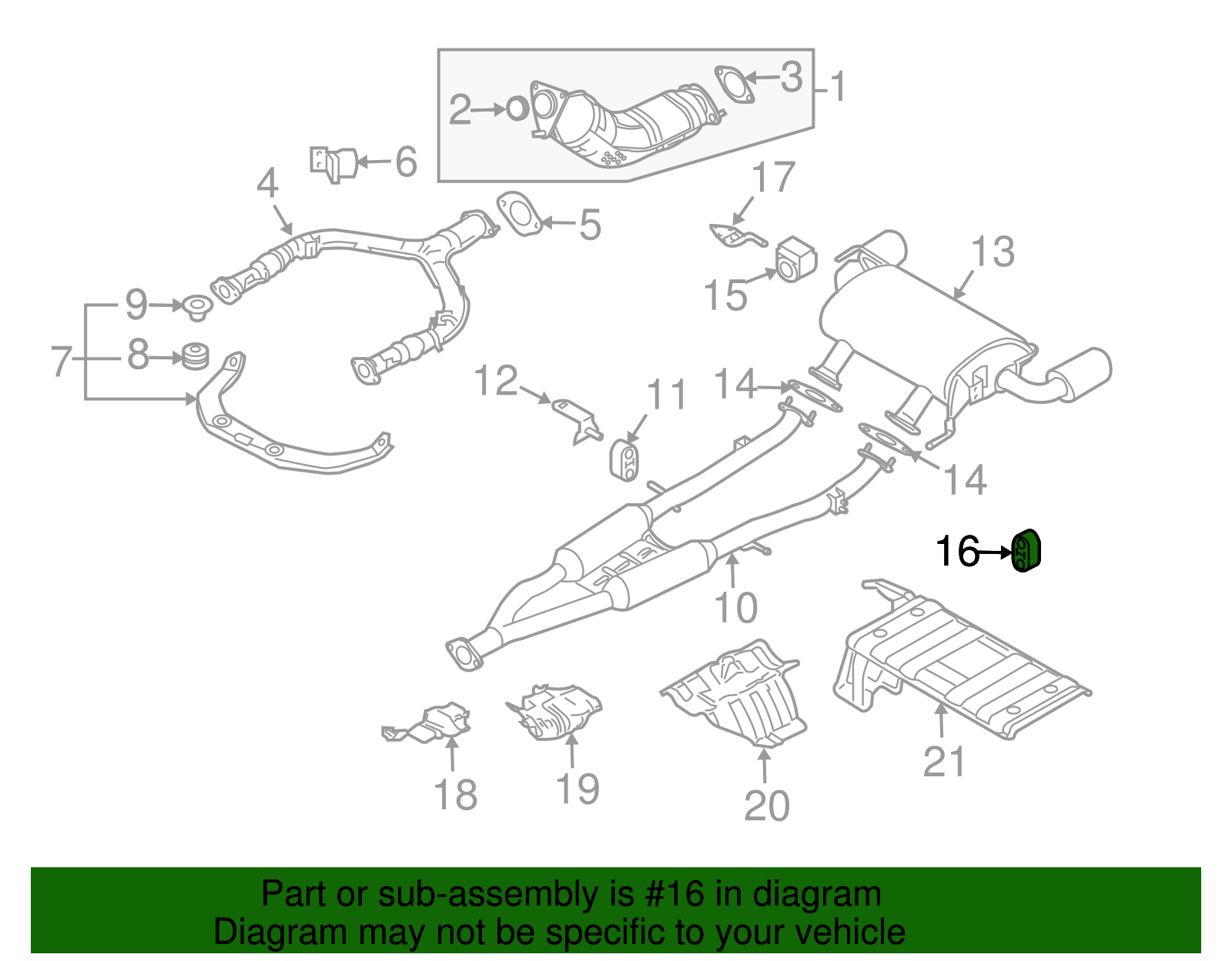 2003-2020 Nissan Rear Muffler Insulator 20640-01A61 | Nissan Parts Central