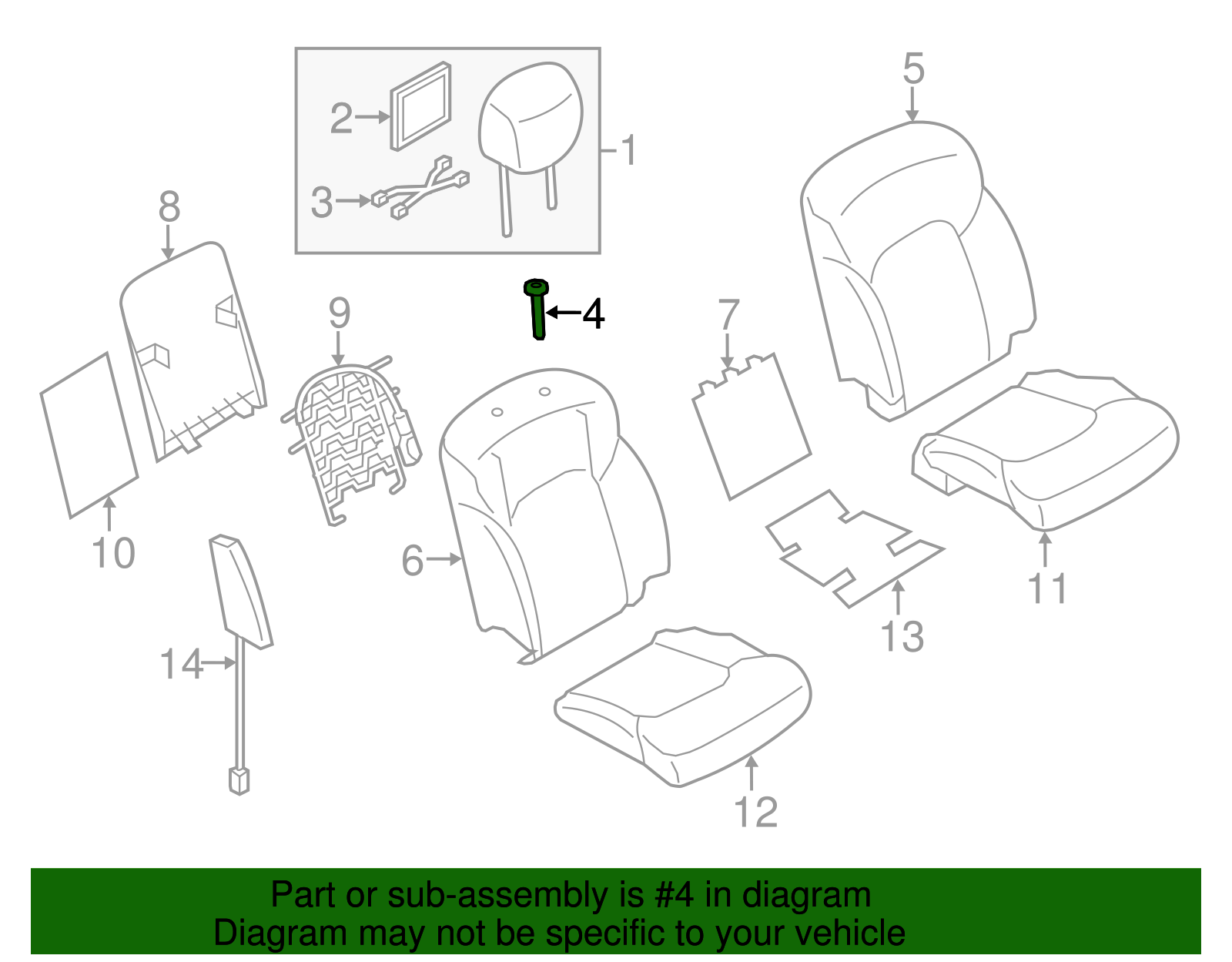 2011-2020 Infiniti Headrest Guide 87603-1LB1A | Faulkner Infiniti of ...