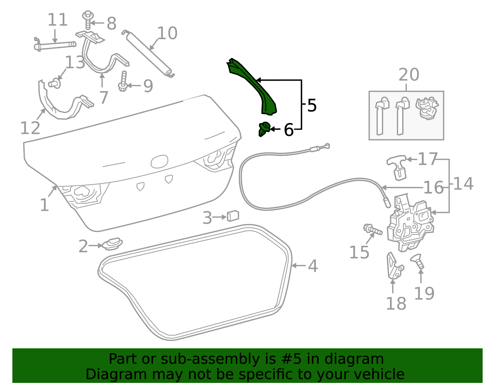 2018-2020 Toyota Camry Deck Lid Molding 64572-06120 | MotorMotor