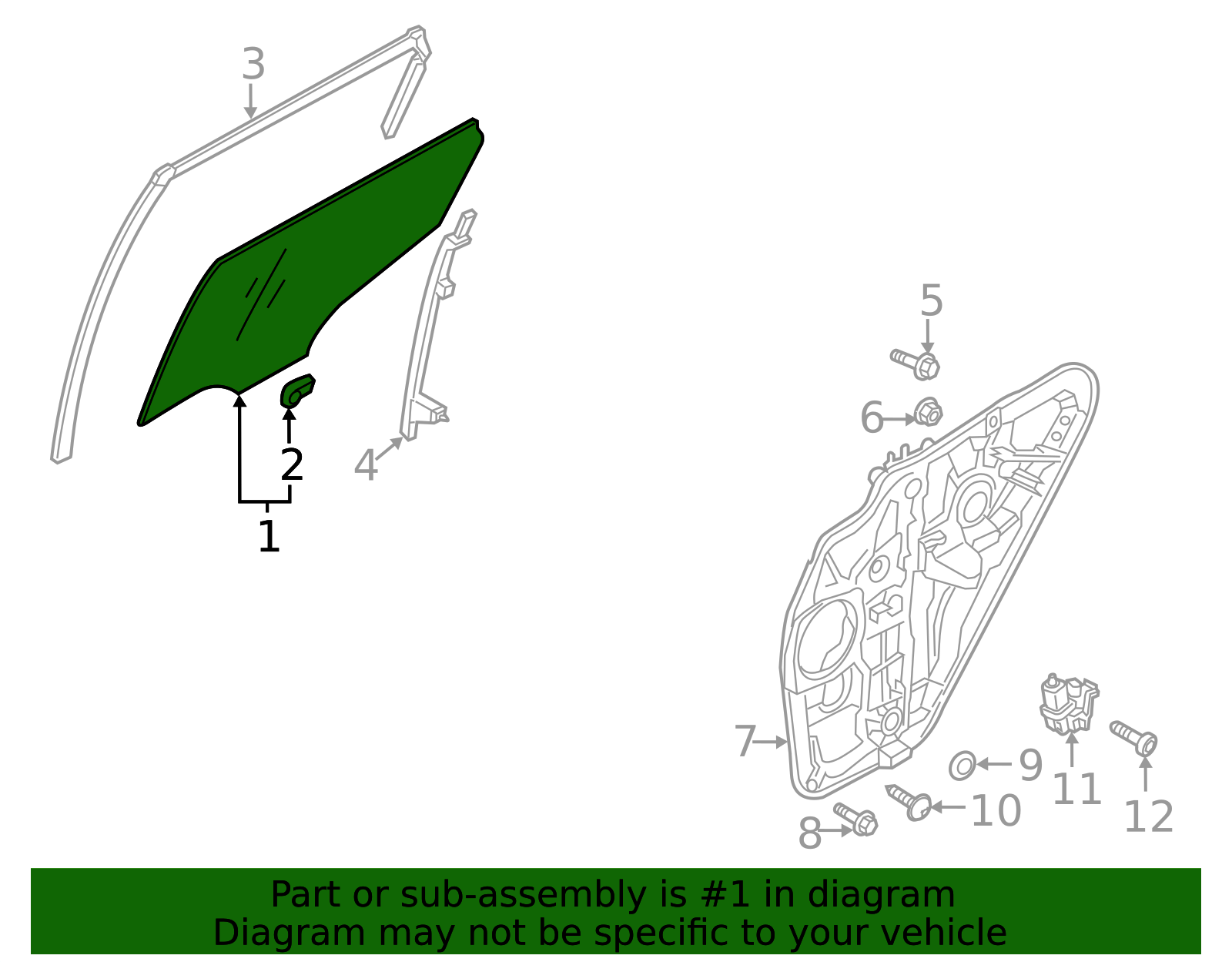 2013-2018 Hyundai Santa Fe Sport Door Glass 83420-2W020 | MotorMotor