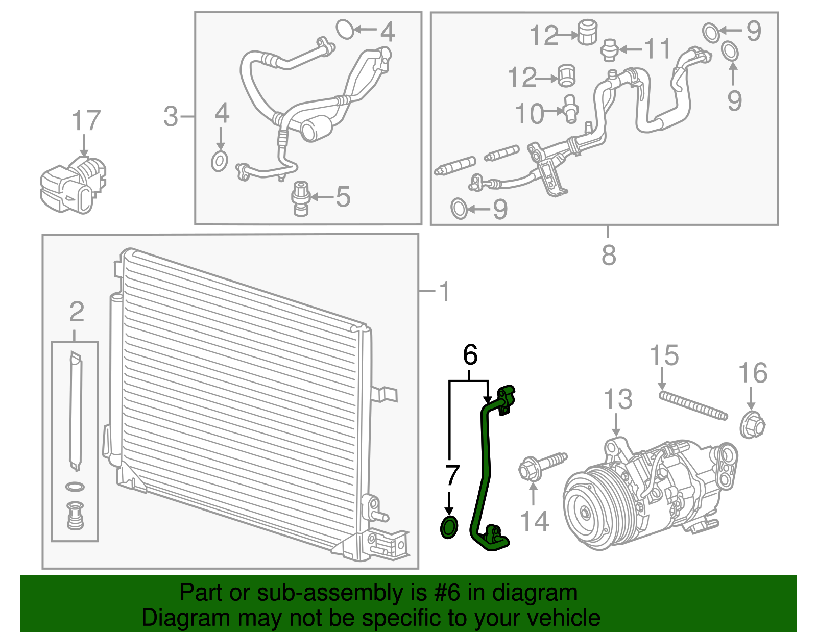 2013-2024 GM Air Conditioning Condenser Outlet Tube Assembly 22784872 ...