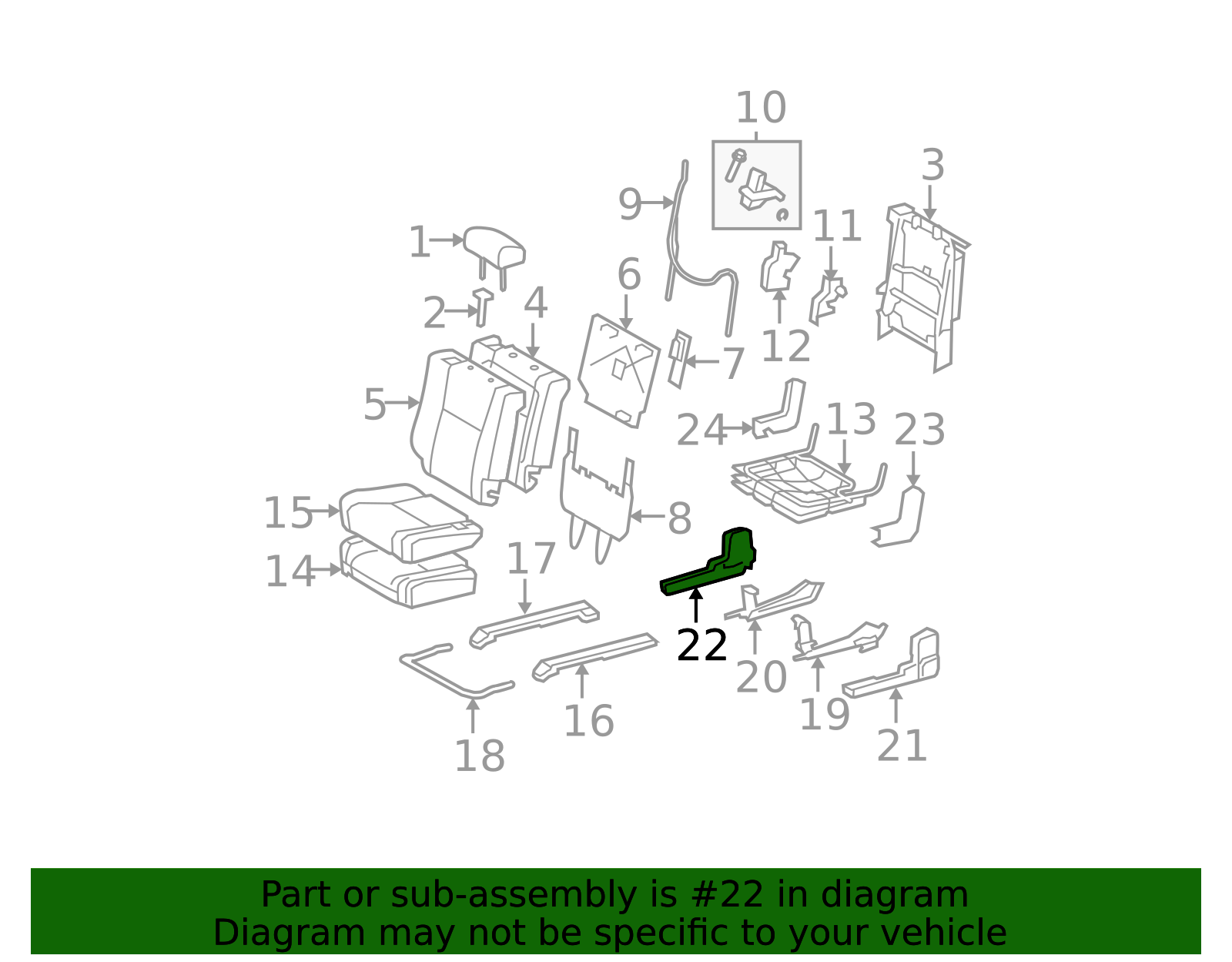 Seat Back Recliner Adjustment Mechanism Cover 71825-0C010-B0 | Toyota ...