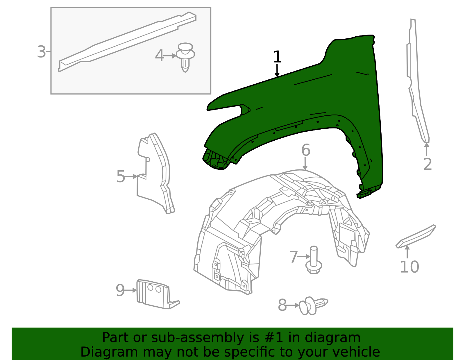 53811-AK030 - Fender - 2024-2025 Toyota Tacoma | OEM Genuine Toyota Parts