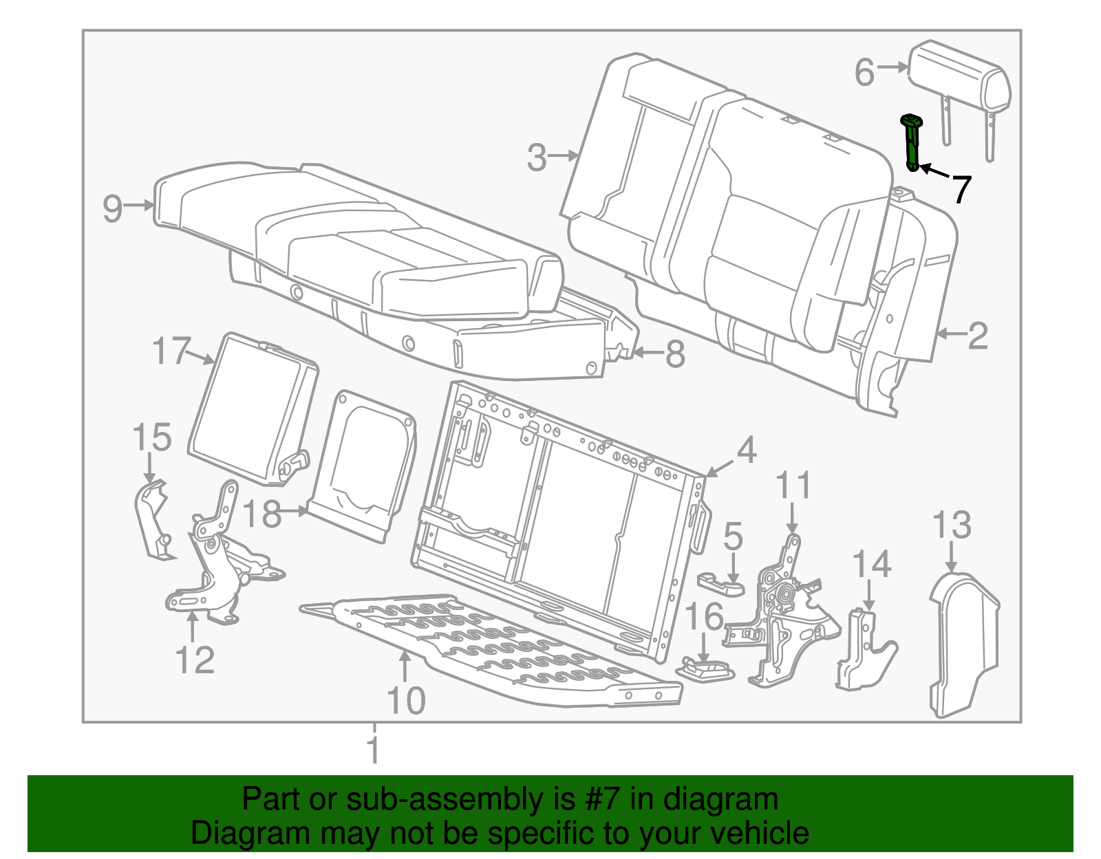 2014-2019 GM Cocoa Rear Seat Head Restraint Guide 22968458 | Capital ...