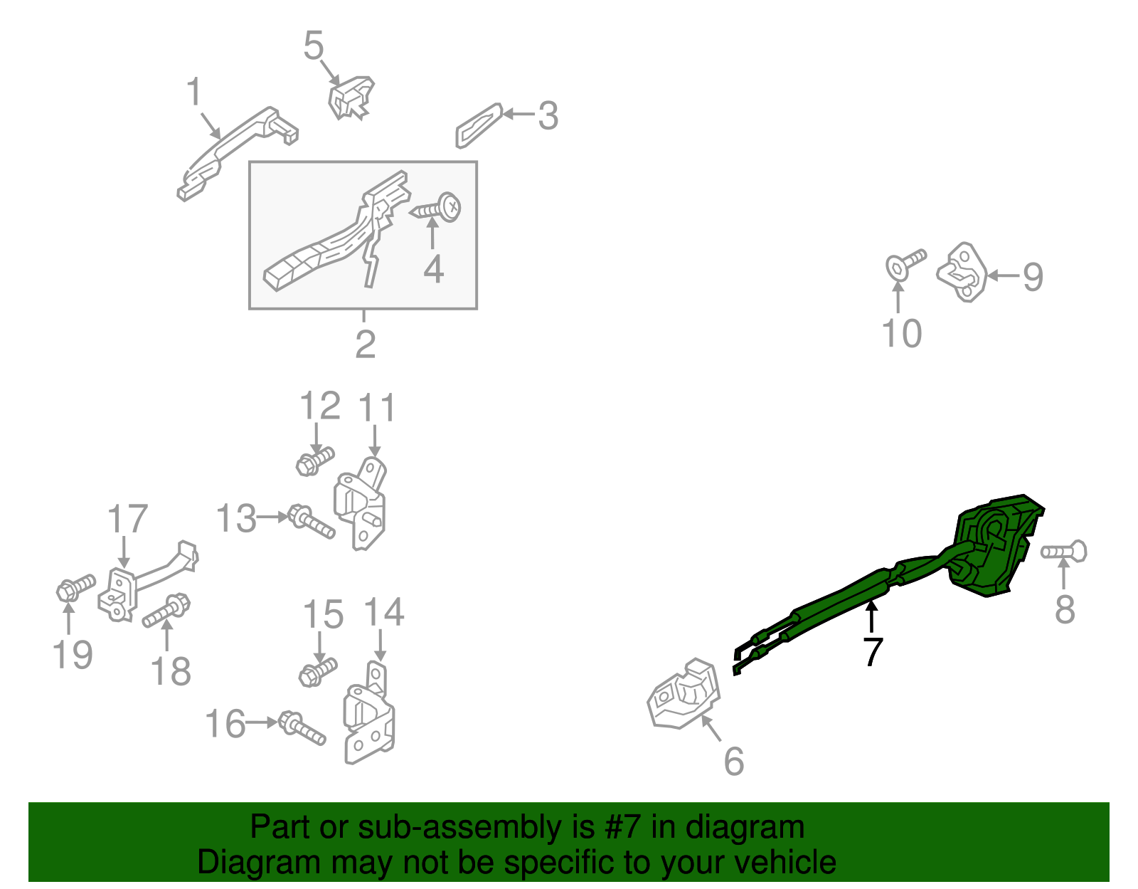 2016-2021 Mazda CX-3 Lock Actuator - Passenger Side (RH) D10E-72-310 ...