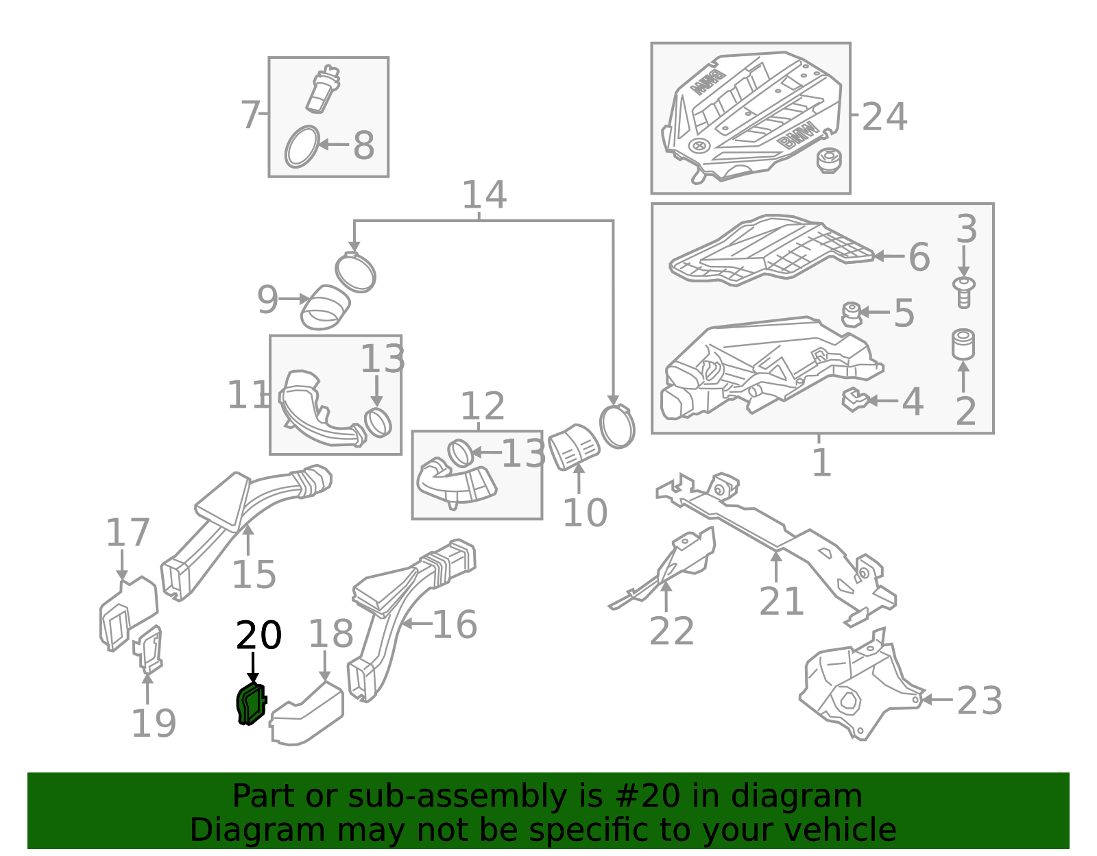 13717800154 - 2014-2019 BMW Intake Duct Union (13-71-7-800-154) | BMW ...