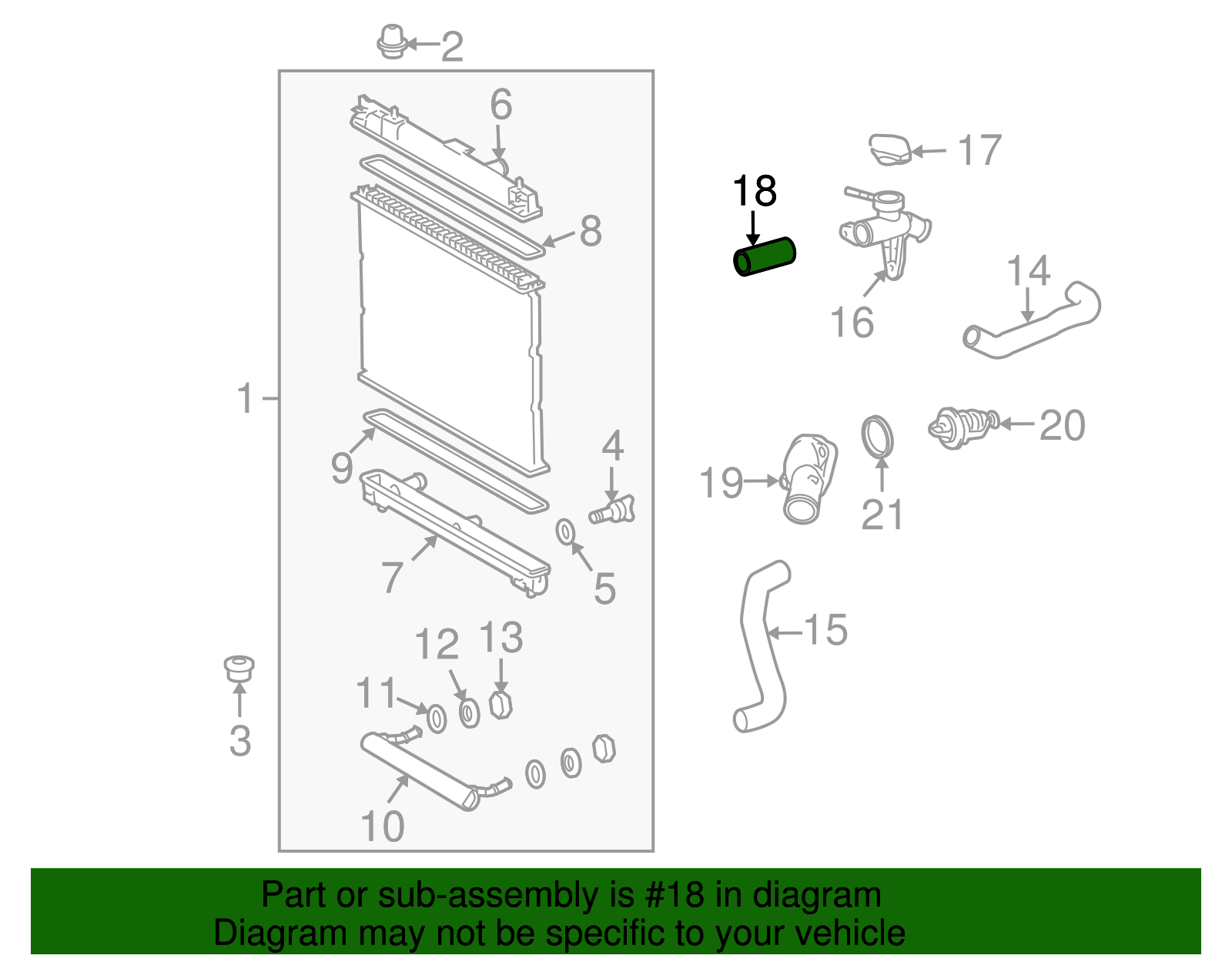 16573-37030 - Coolant Hose - 2008-2014 Scion xD | OEM Genuine Toyota Parts