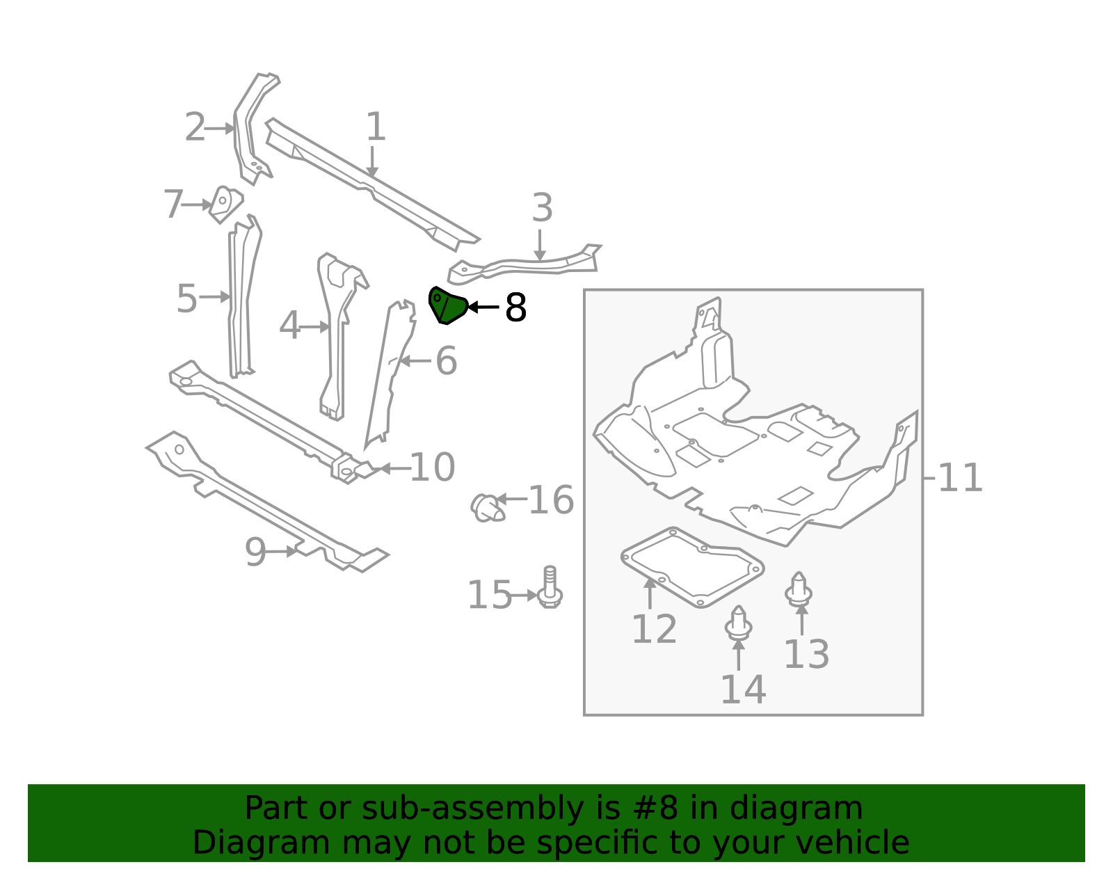 2006-2014 Subaru Bracket 53051XA10A9W | Subaru Parts Guys
