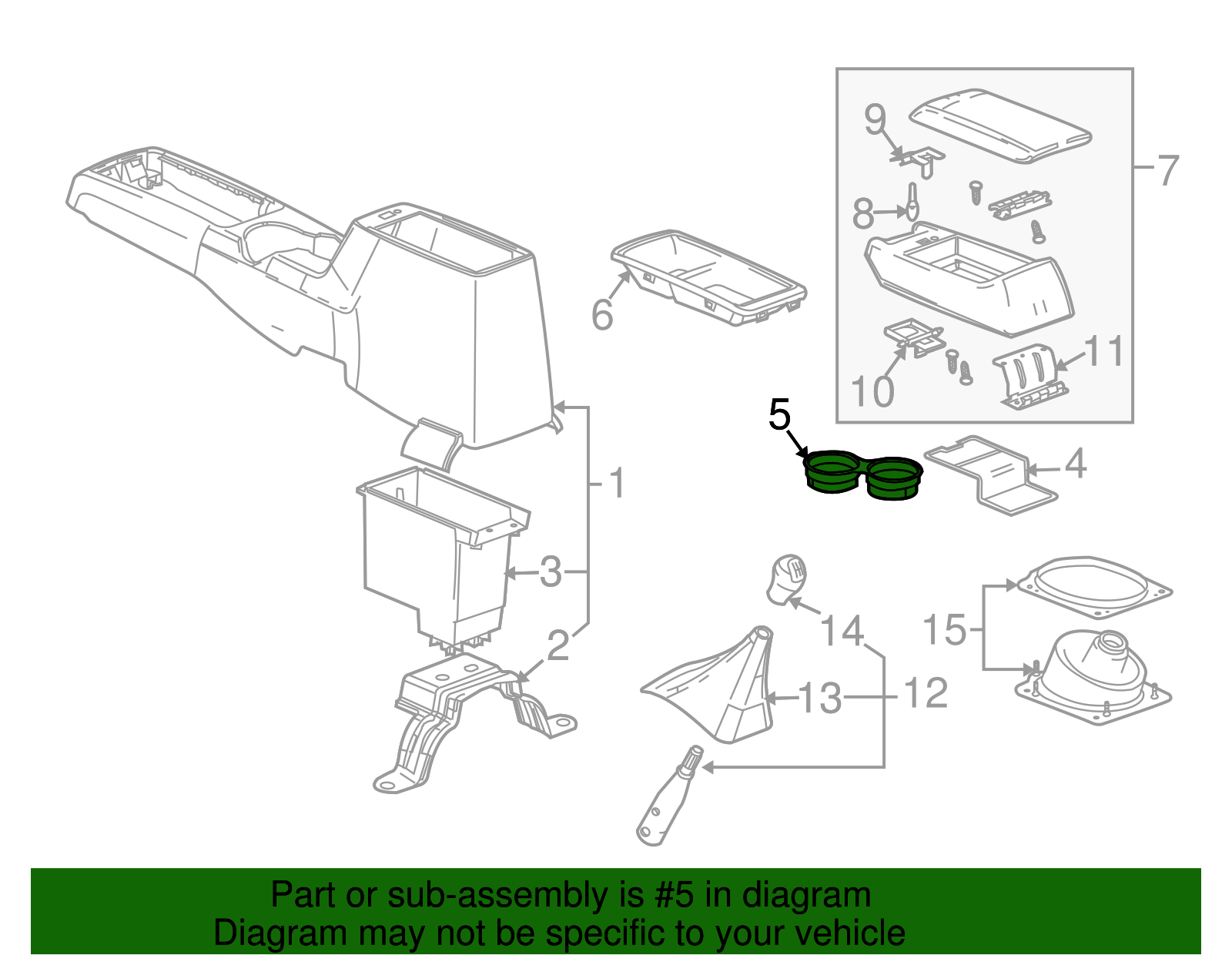 2006-2012 GM Light Cashmere Seat Armrest Cup Holder 19121876 | GM Parts ...