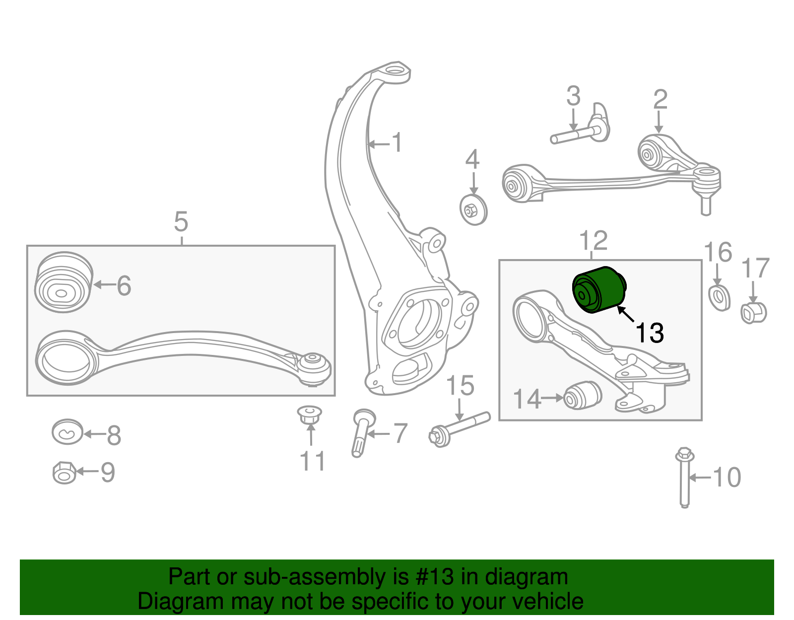 2010-2019 Jaguar Rear Lower Control Arm Bushing C2D4014 | JaguarParts.com