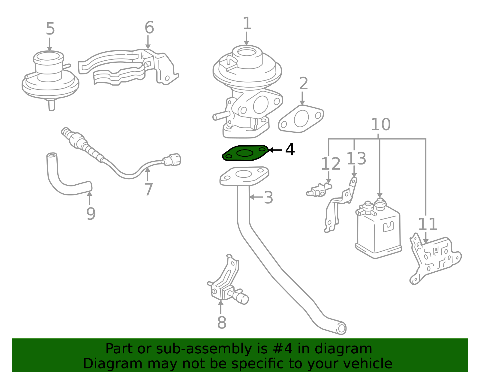 1992-2001 Toyota Exhaust Gas Re-Circulation (Egr) Tube Gasket 25628 ...
