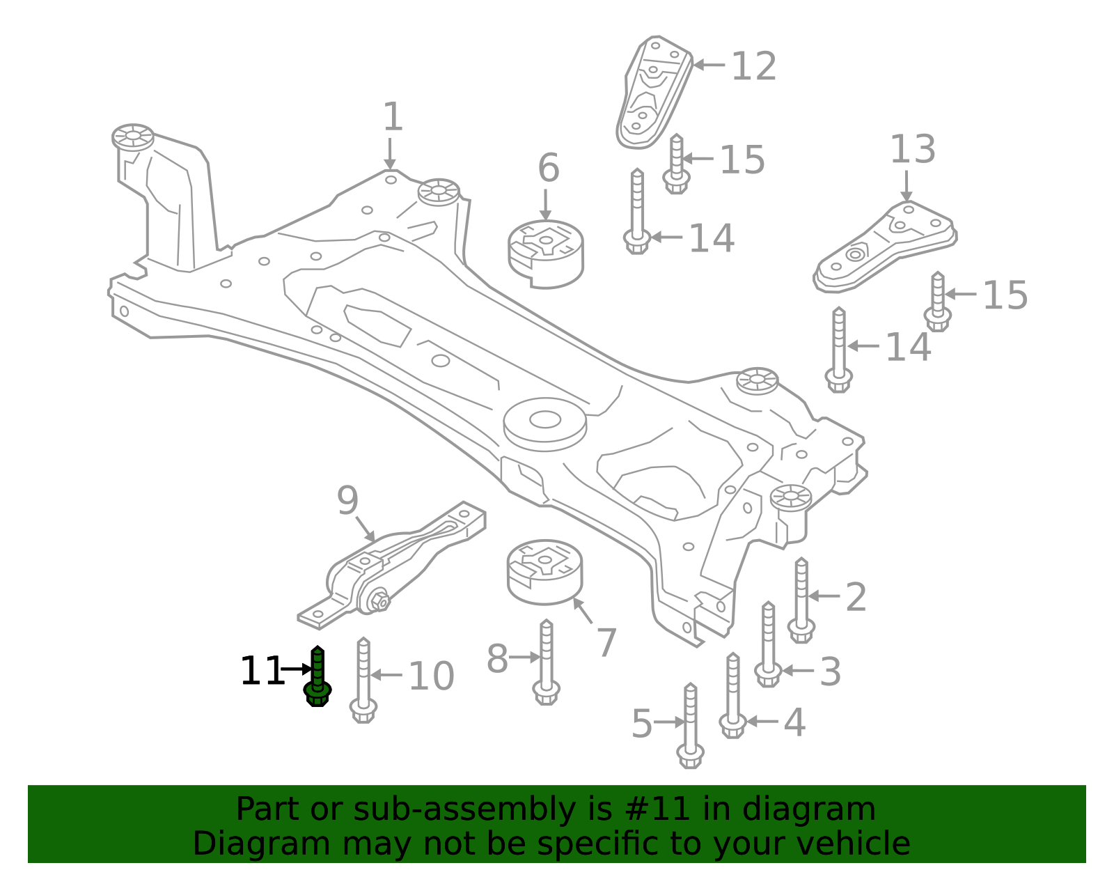 2018-2026 Volkswagen Arm Support Mount Bolt N-107-848-01 | QuirkParts