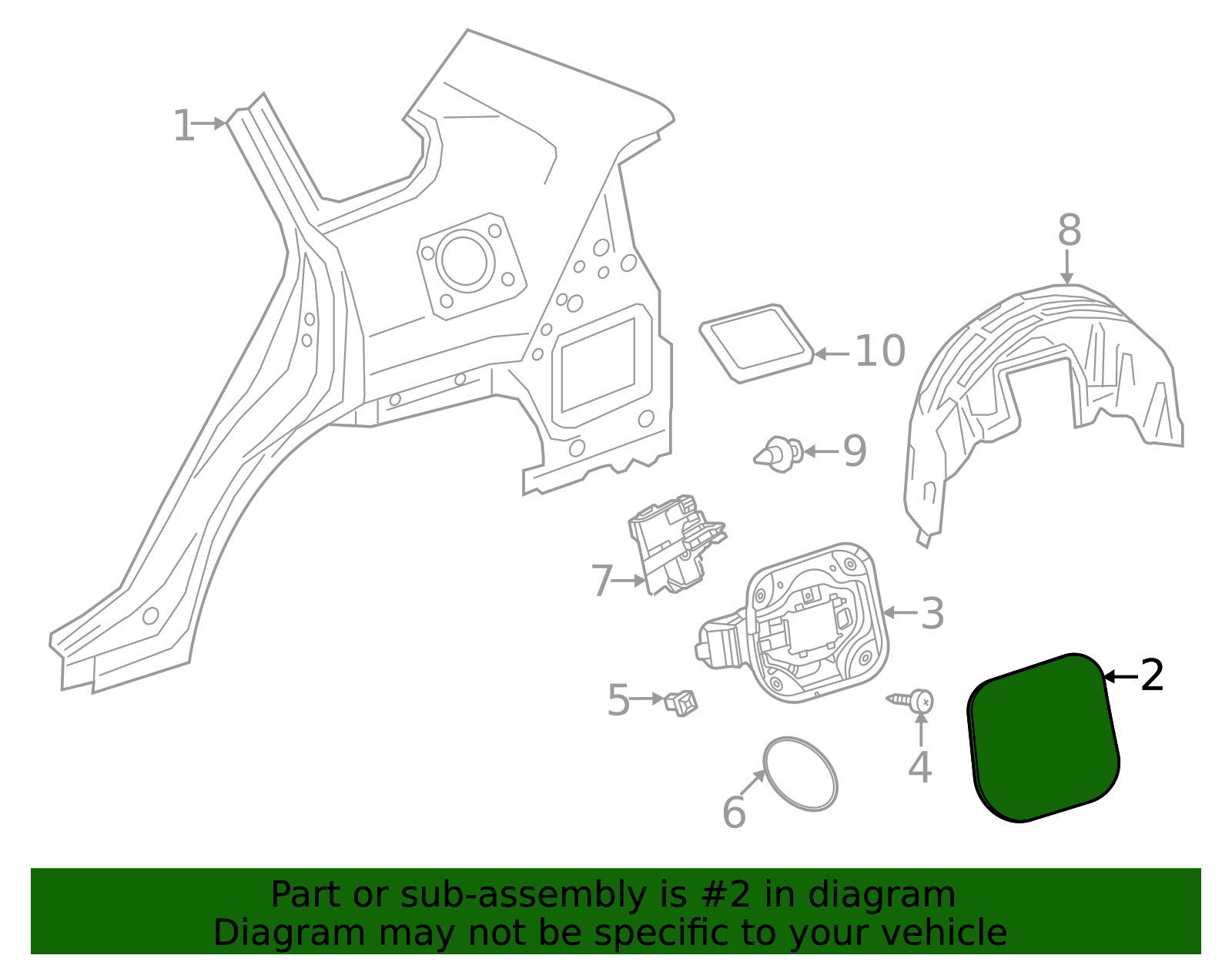 2021-2024 Toyota Venza Fuel Door 77350-48130 | Toyota Parts Center