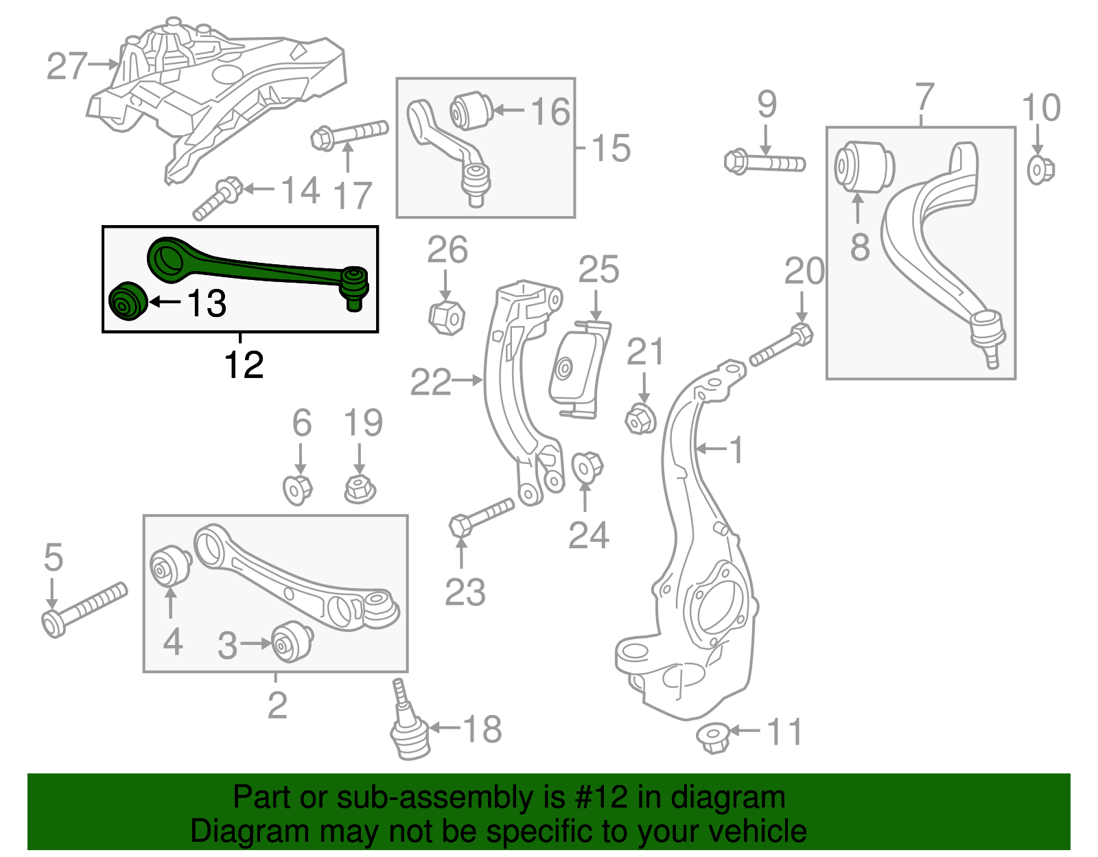 4H0-407-506-F - Ft Upper Control Arm 2011-2018 Audi | Audi OEM Parts Guy