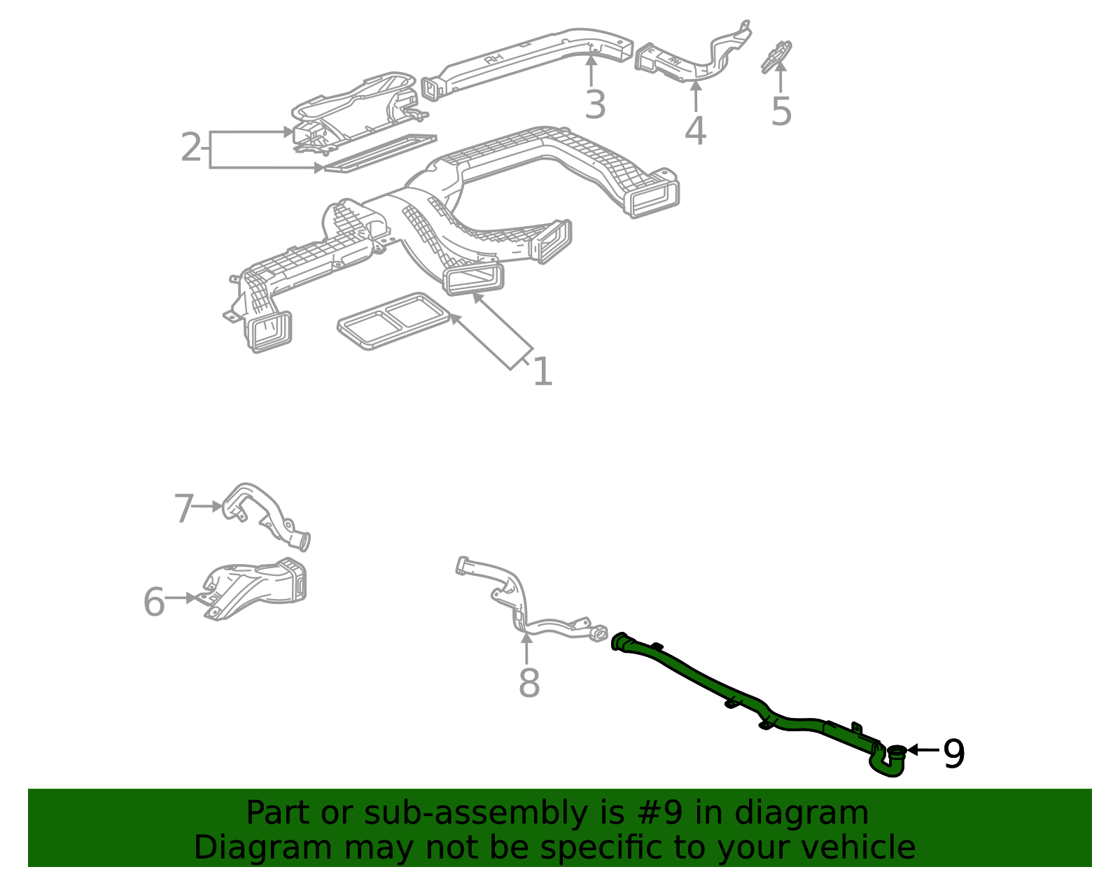 2020-2025 Chevrolet Corvette Front Floor Console Auxiliary Cooling Duct ...