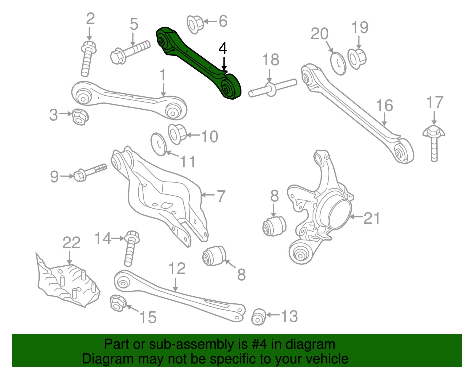 33326792544 - 2012-2021 BMW Rear Upper Control Arm (33-32-6-792-544 ...
