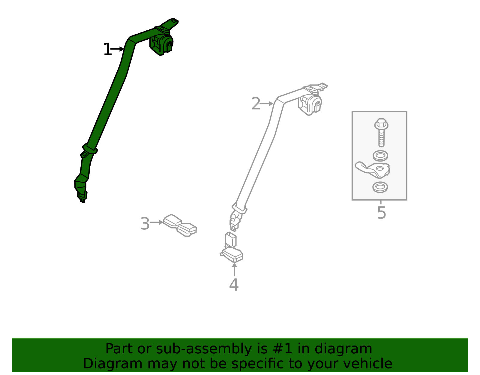 2012-2017 Hyundai Accent Lap & Shoulder Belt 89820-1R500-RY | QuirkParts