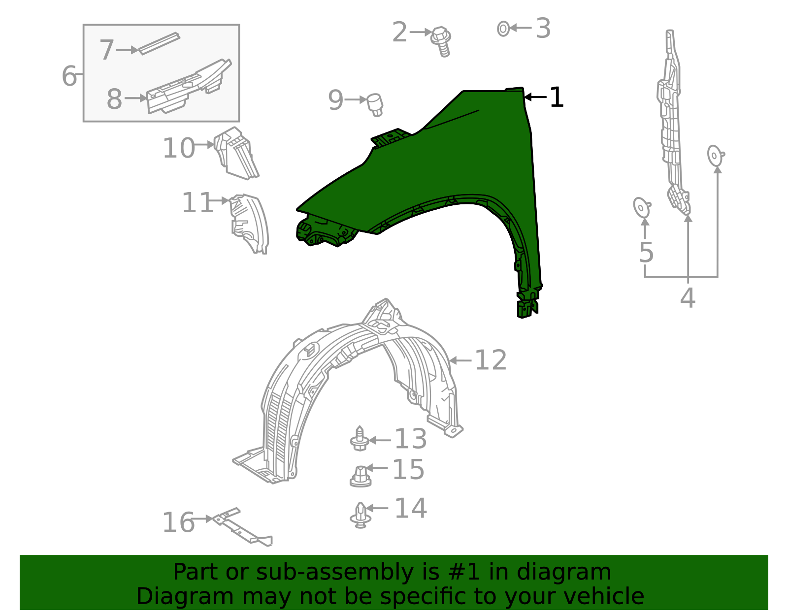 53801-0E160 - Fender 2020-2025 Toyota Highlander | Longo Toyota Parts