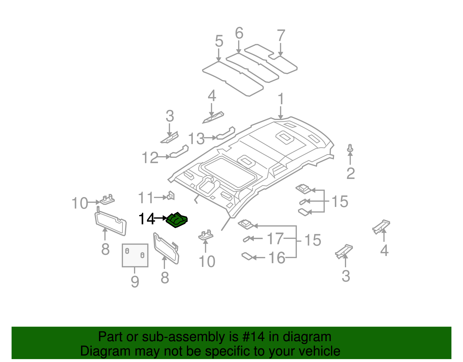 92810-1D000RU - Map Lamp Assembly - 2007-2010 Kia Rondo | World Kia Parts